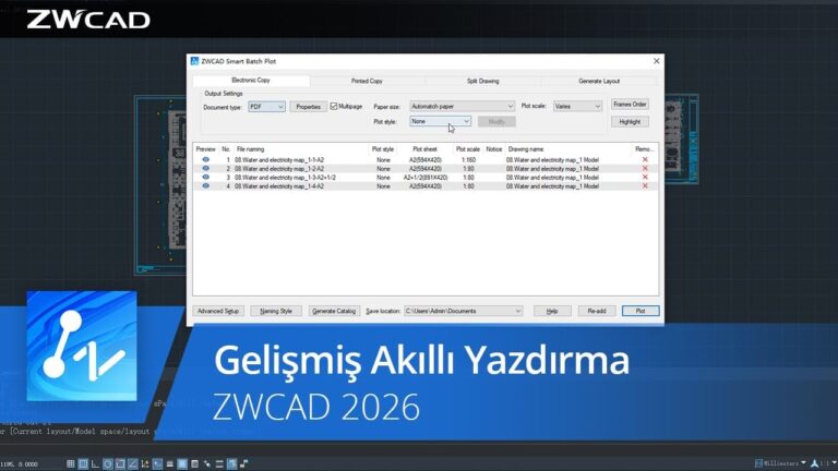 ZWCAD 2026 - Gelişmiş Akıllı Yazdırma - ZWCAD Türkiye